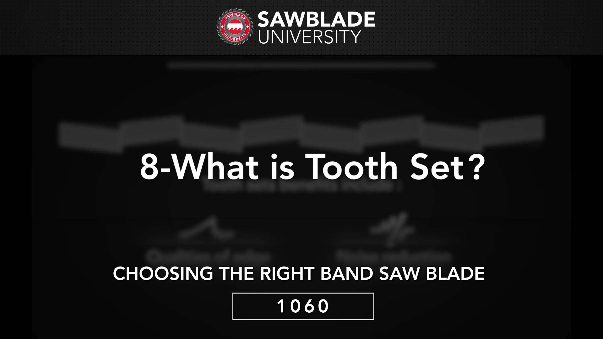 1060 - 08 - What is Tooth Set? - SawbladeUniversity.com